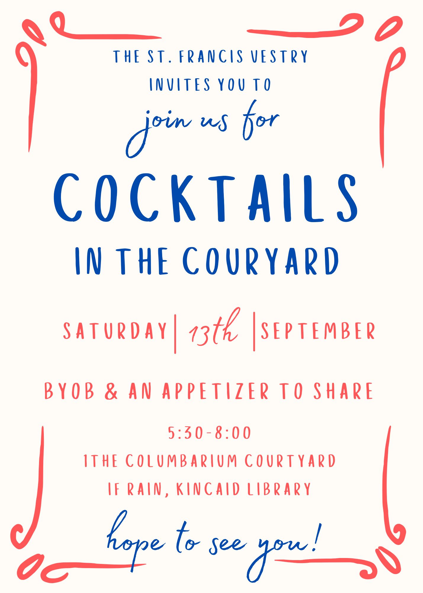 Cocktails in the Courtyard | St. Francis Episcopal Church Potomac